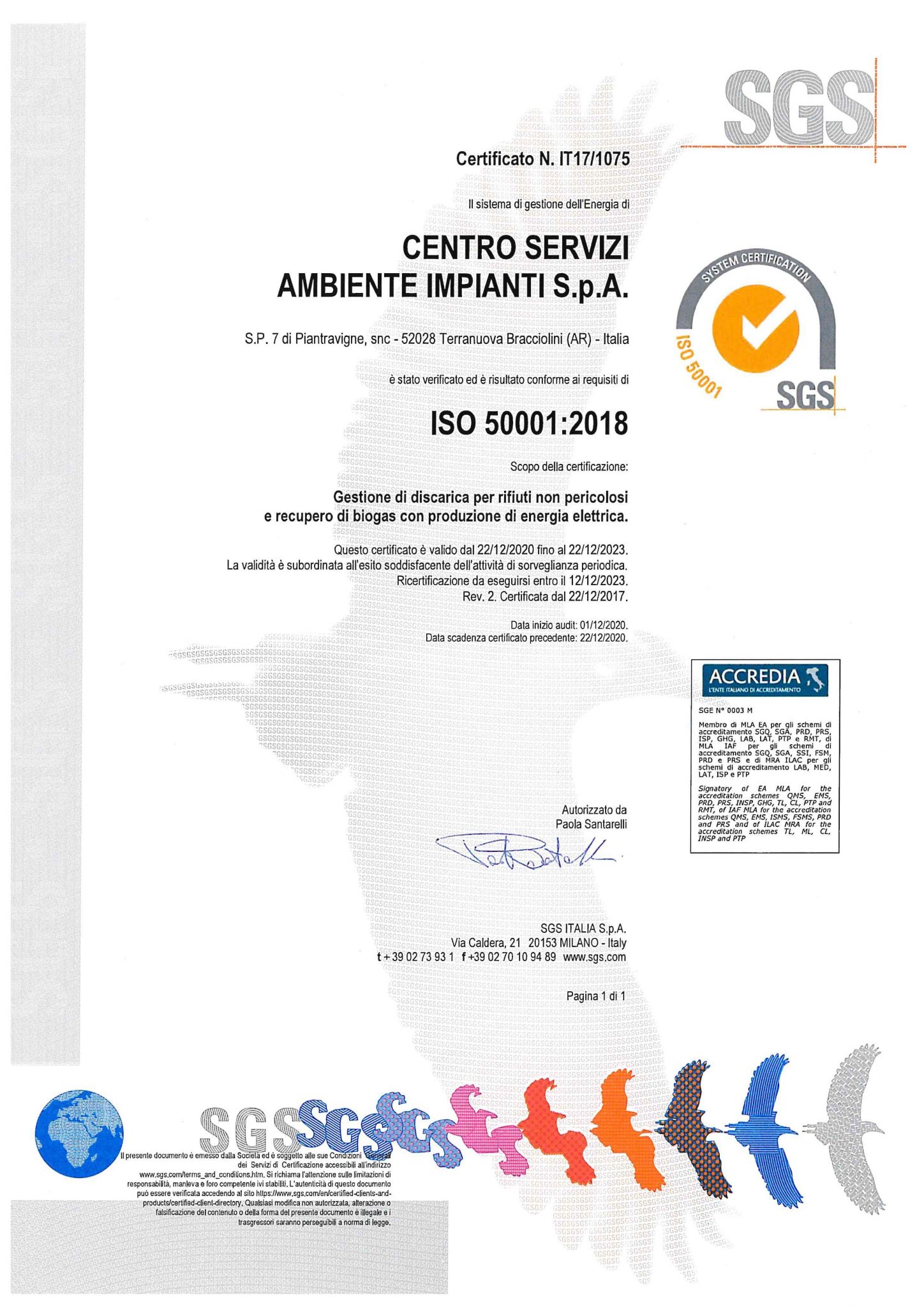 NUOVO CERTIFICATO ISO 50001:2018 – CSA Impianti